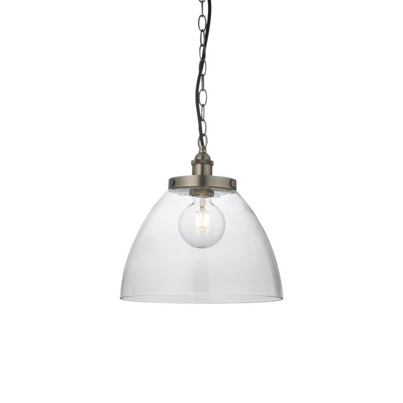 Endon - Hansen Grand - 106896 - Silver Clear Glass Ceiling Pendant Light