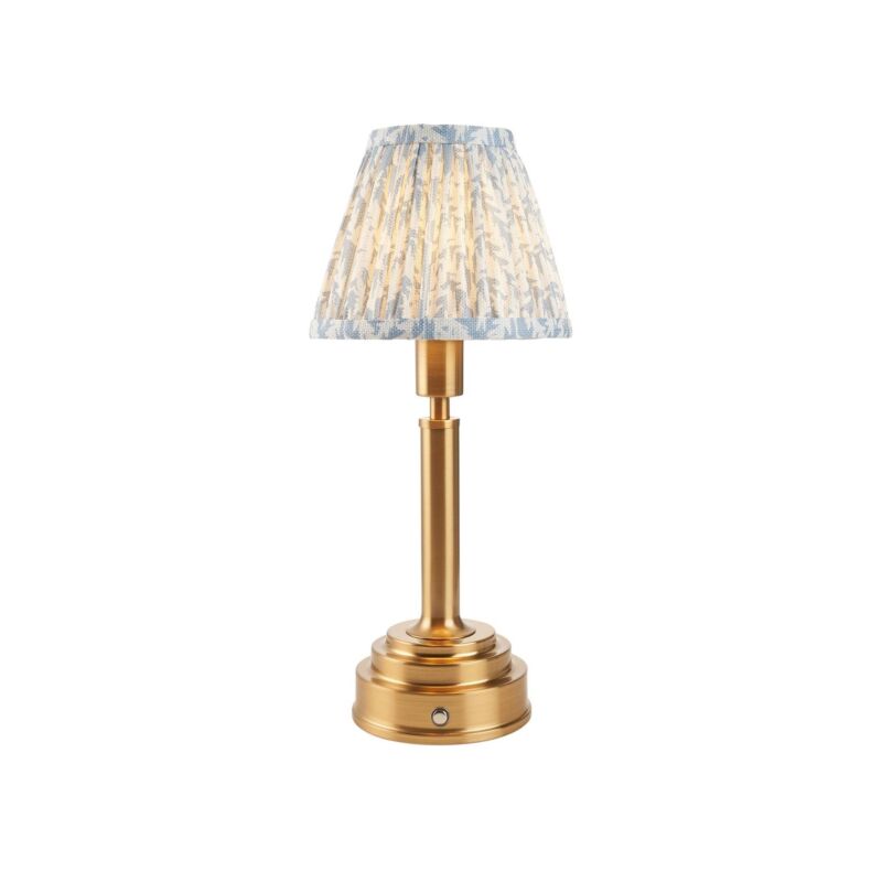 Endon - Upton Rechargeable & Leaf 16cm - 114879 - LED Aged Brass Blue ...