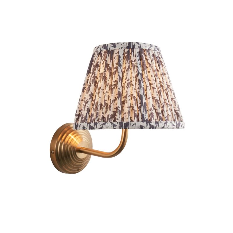 Endon - Obelisk Arc & Leaf 20cm - 115996 - Aged Brass Grey Wall Light