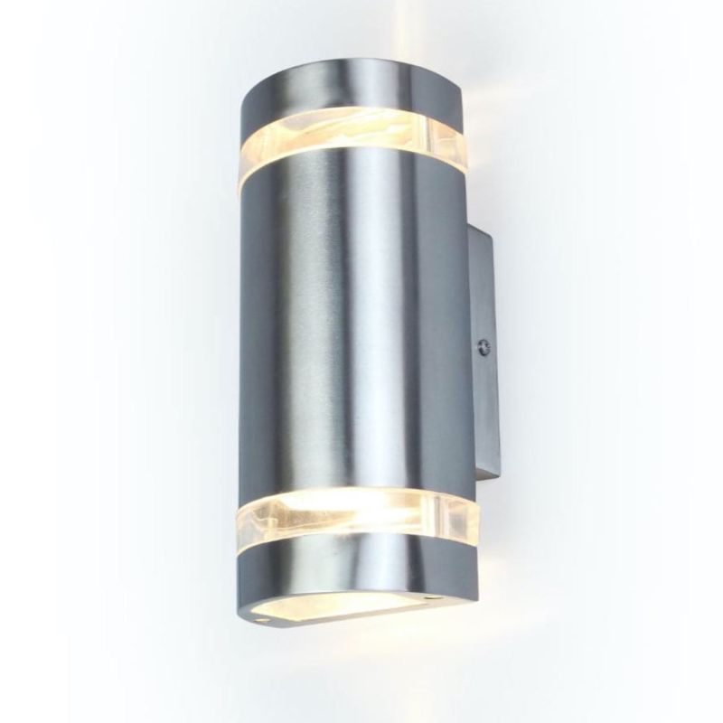 Lutec - Focus - 5604021001 - Stainless Steel Clear Glass 2 Light IP44 ...