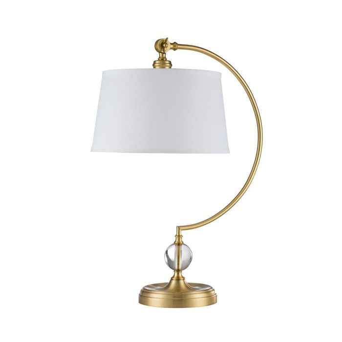Quoizel Lighting Jenkins QZ JENKINS TL BB Brushed Brass Clear Glass Cream Table Lamp With Shade